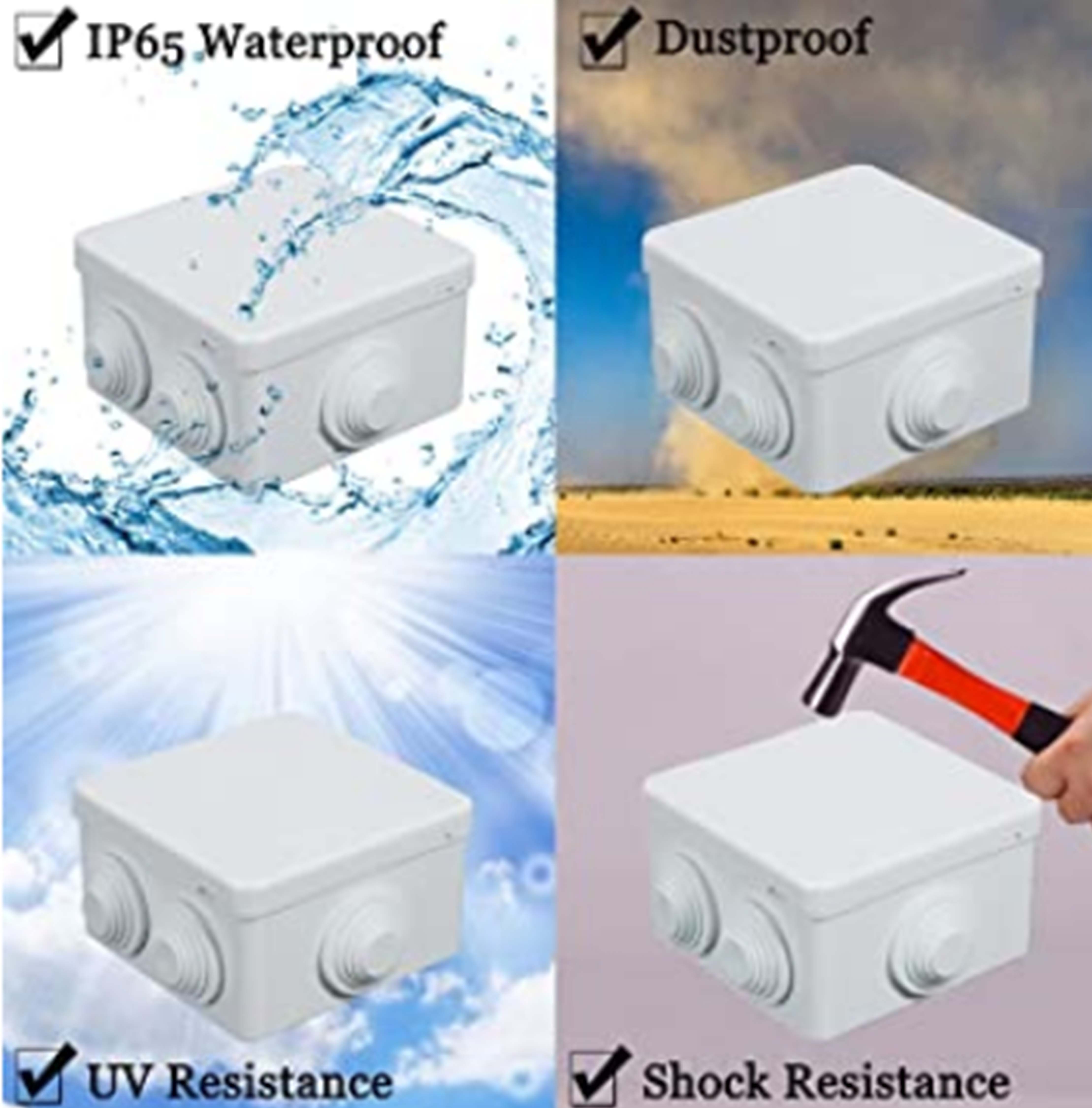 Outdoor CCTV Junction Box IP65 Weather WaterProof Enclosure With Rubber ...