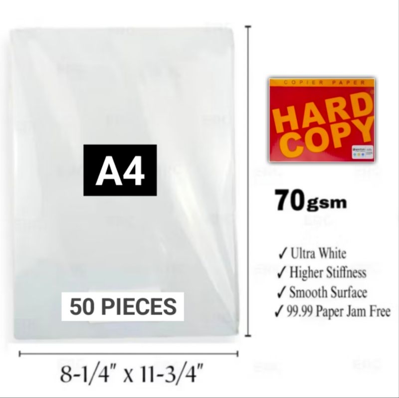 {50 SHEETS} HARD COPY SHORT/A4/LONG BOND PAPER 70gsm Letter, Legal, A4 ...