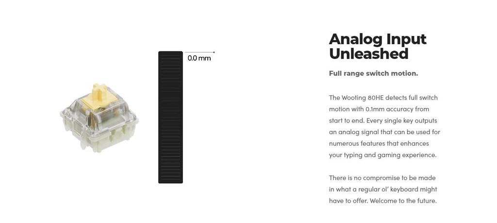 Wooting 80HE PCR Plastic 8k Hz Polling Rate Rapid Trigger Rappy Snappy ...