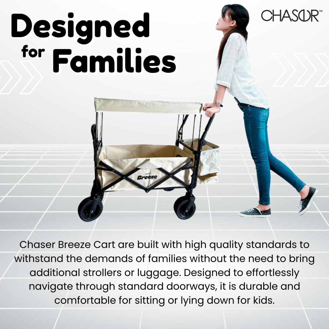 Chaser Breeze Wagon Stroller Cart for Outdoor Push & Pull Stroller with ...