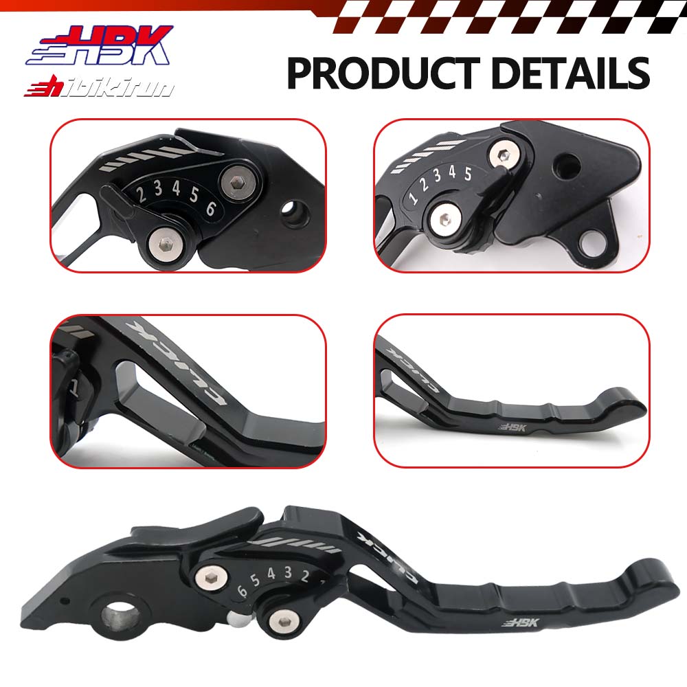 HBK CLICK V2 / CLICK V3 COMBI CNC ALLOY BRAKE LEVER SET FOR HONDA CLICK ...