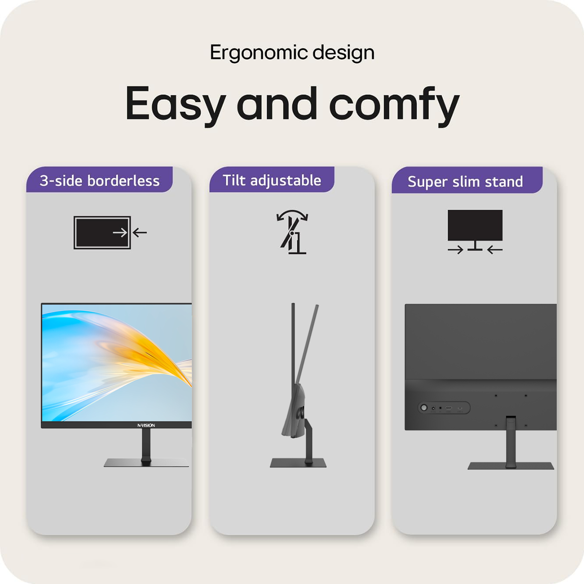 Nvision 27 Inch IPS Monitor 2K QHD 2560*1440P 100HZ 1ms Led Monitor For ...