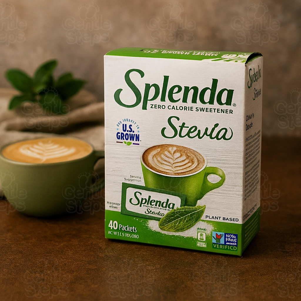 SPLENDA STEVIA ZERO CALORIE SWEETENER 40 PACKETS PREMIUM NATURAL SUGAR ...