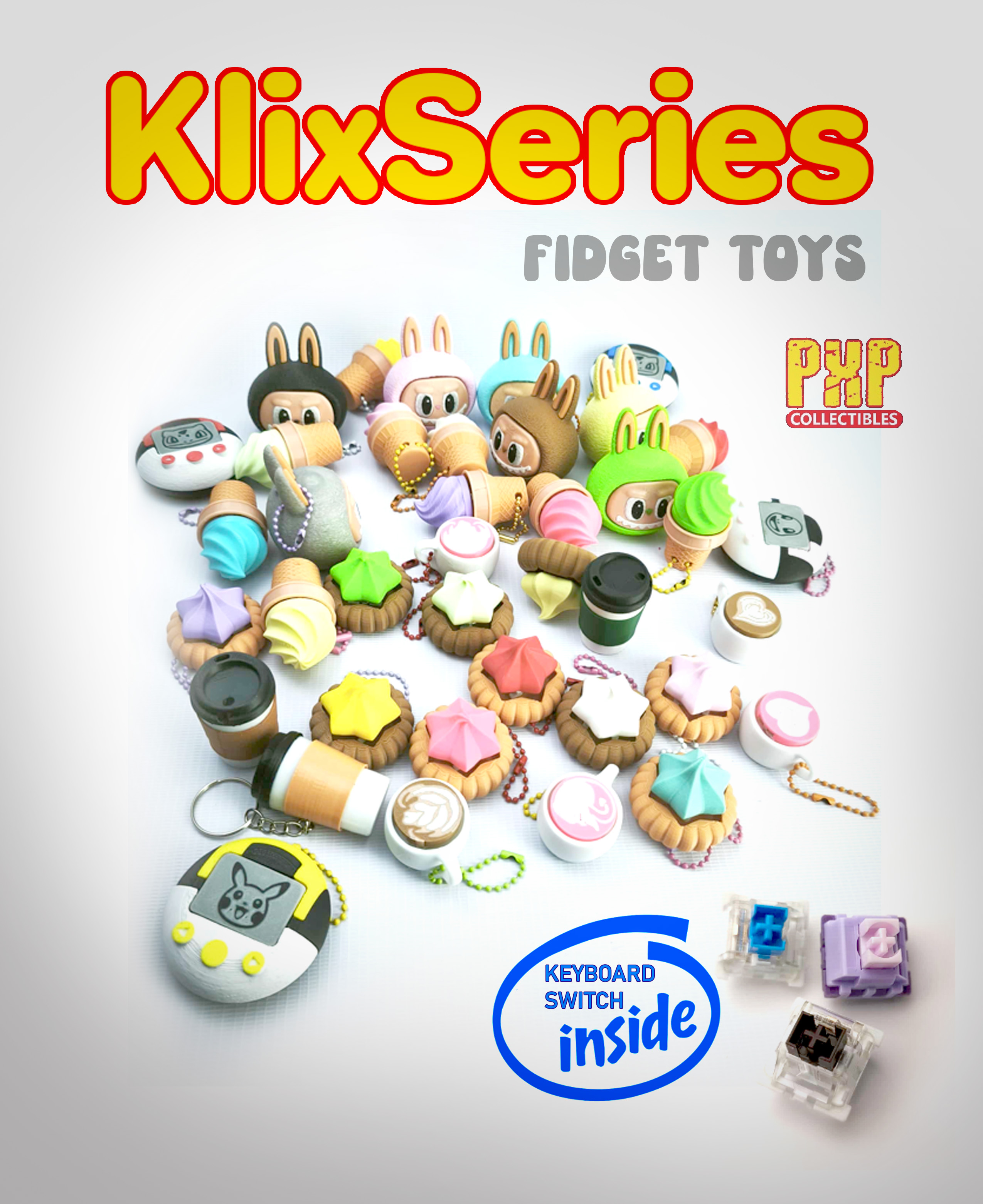 CUTE KLIXSeries SMILEY FLOWER Stress Anxiety Reliever Clickables Fidget ...