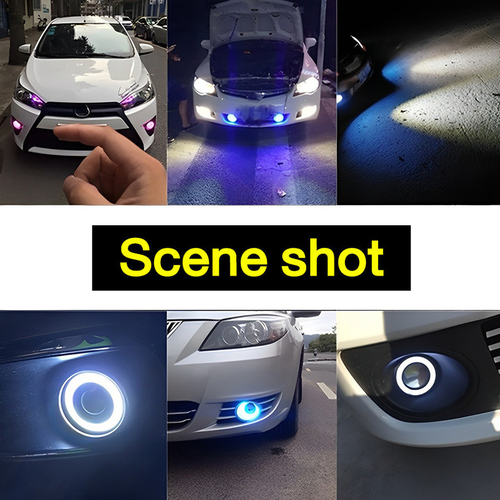 NICESHOP 2pcs 3.5 inch Car COB LED Angel Eyes Fog Light Ring Lens ...
