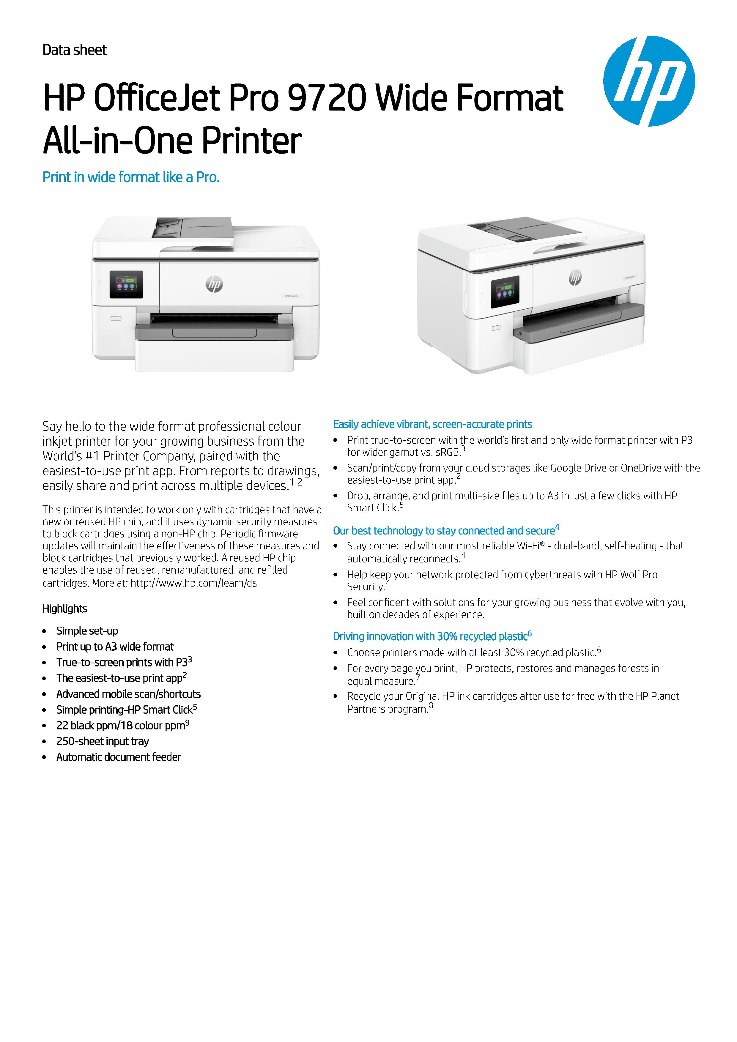 HP OfficeJet Pro 9720 Wide Format All-in-One Printer | Shopee Malaysia