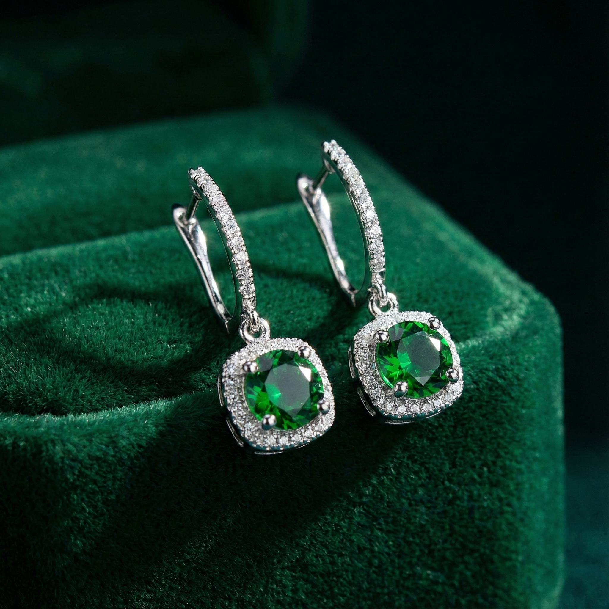 Elegant Square Zircon Dangle Earrings For Women Stainless Steel Non ...