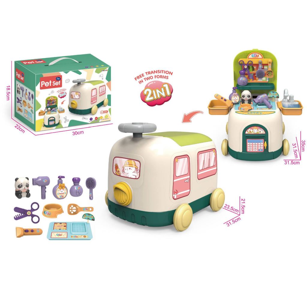 Kbuddy Children's 2in1 New Storage Train Scooter Pretend Play Toy Set ...