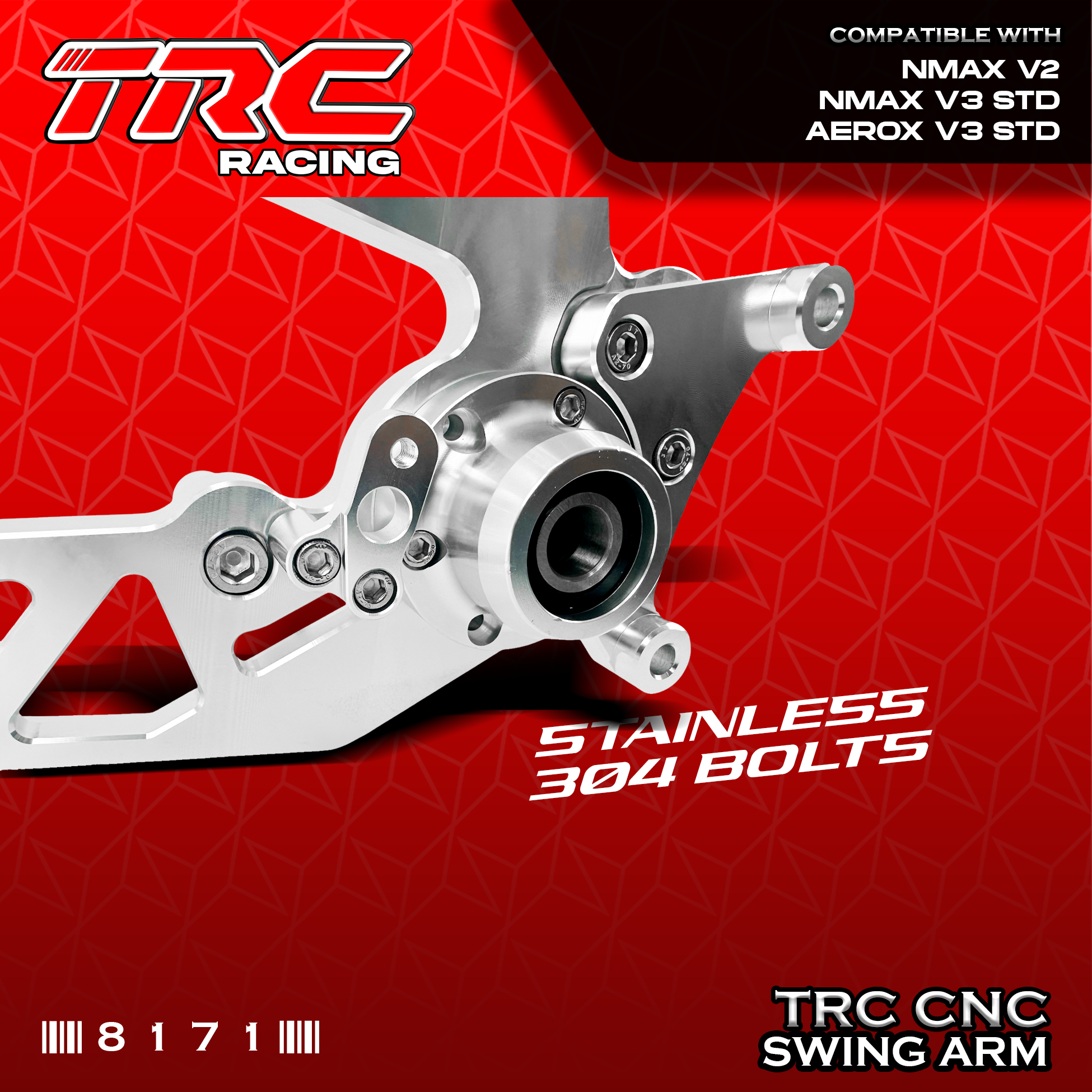 TRC Racing CNC Swing Arm for NMAX V2, NMAX V3 STD, AEROX V3 STD 8171 ...