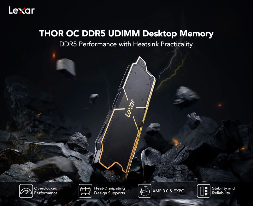 Lexar THOR 32GB Kit (2x16GB) DDR5 OC 6000MHz CL38 | AMD EXPO & Intel XMP (LD5U16G60C38LG-RGD ...