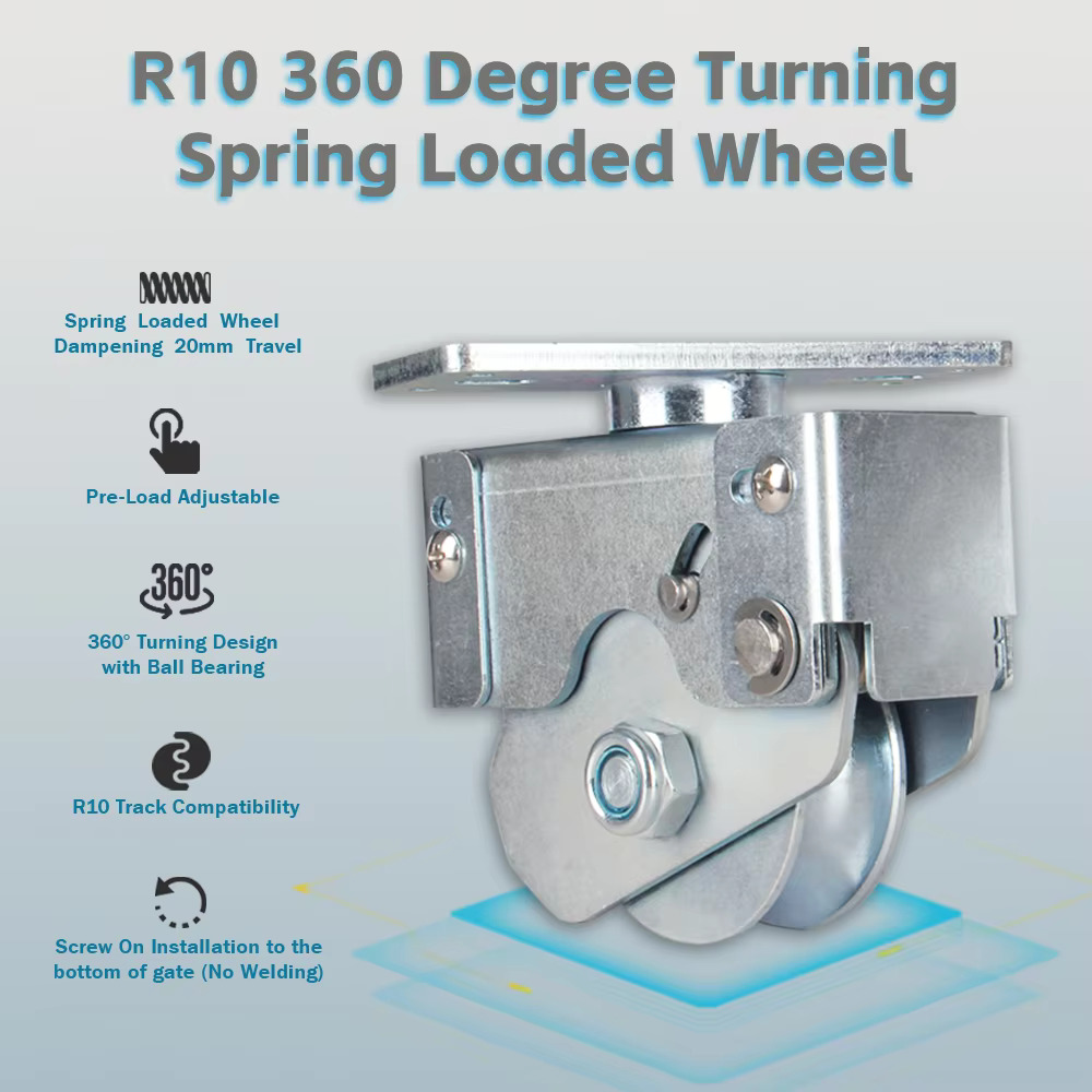 R10 360 Turning Spring-Loaded Sliding Gate Wheel | Heavy Duty ...