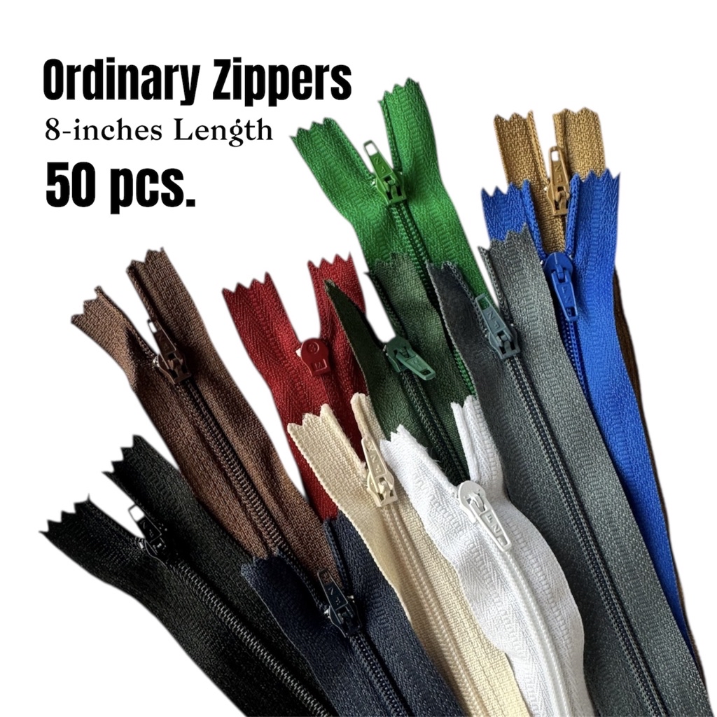 [1-pack/50pcs.] Ordinary Nylon Zipper 8 inches length – Durable DIY by ...