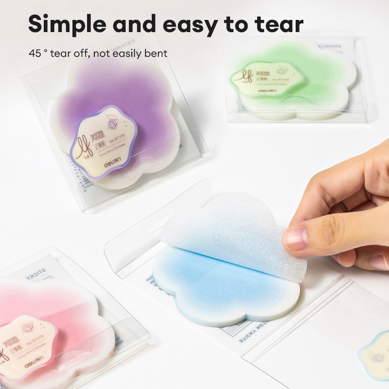 Deli 50Sheets Makeup Film Type Note Sticker Box Set Post-it Note 1PC ...