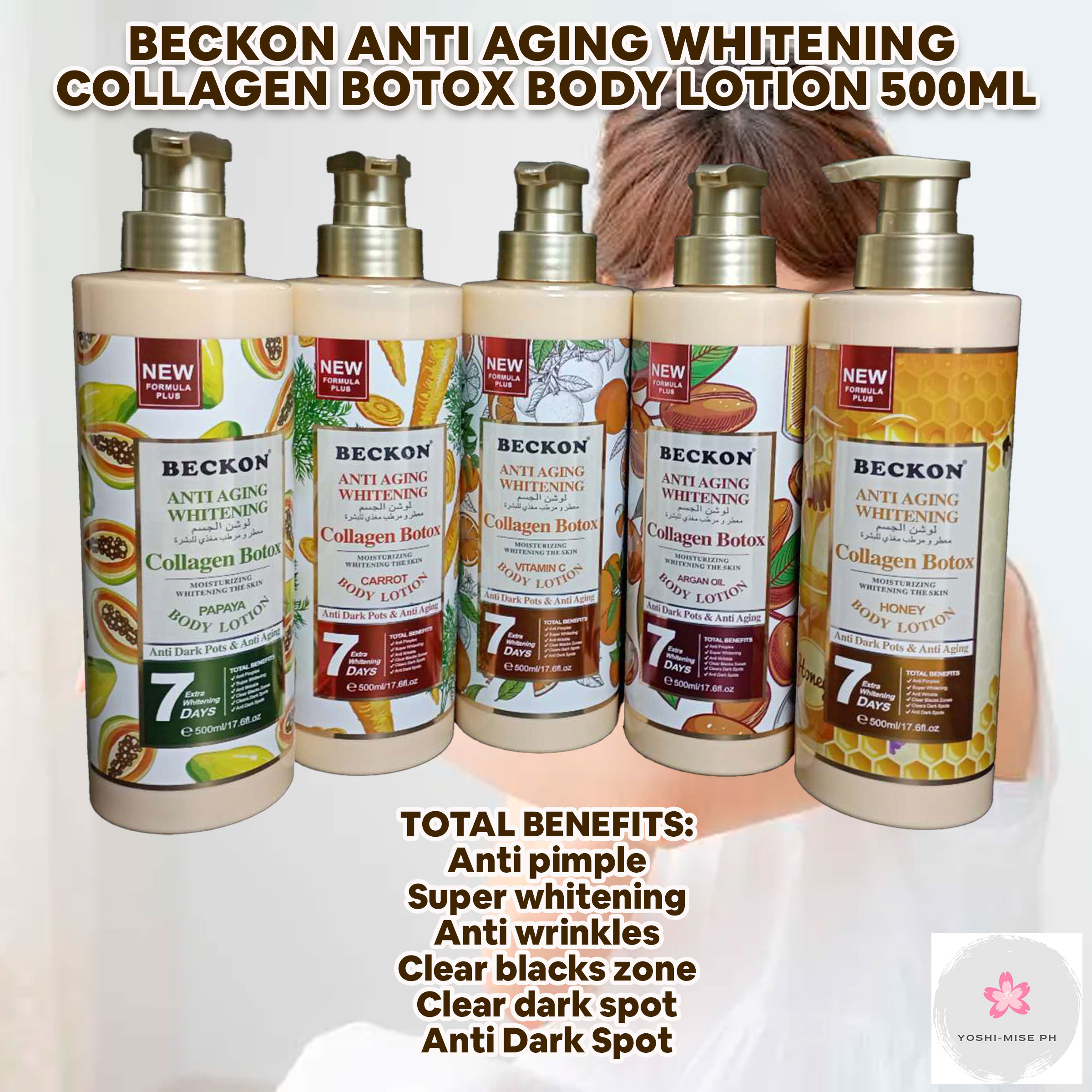 500ML BECKON ANTI AGING WHITENING COLLAGEN BOTOX BODY LOTION | Shopee ...