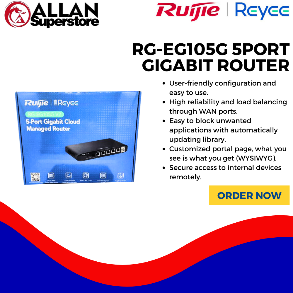 RUIJIE | REYEE RG-EG105G V2 Reyee Cloud Managed Router | Shopee Malaysia