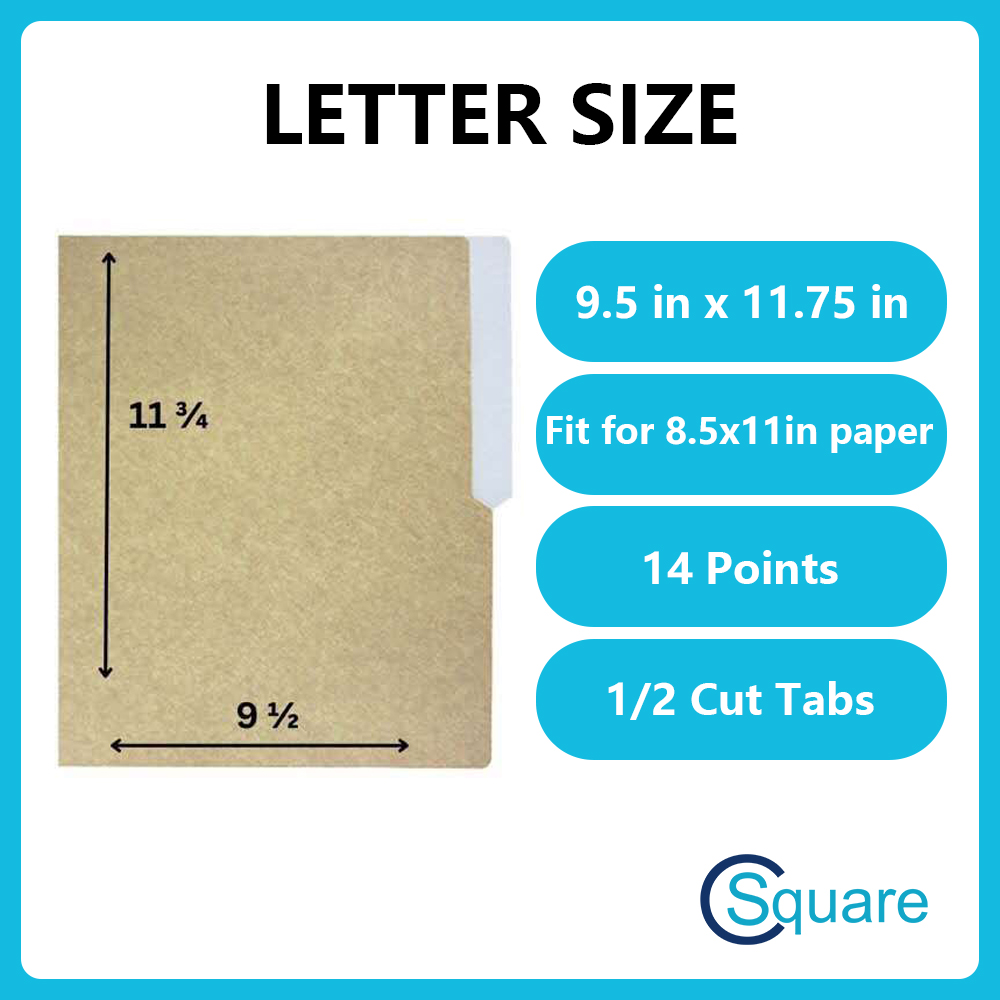 CSQUARE 100pcs 14 PTS LONG & SHORT BROWN KRAFT FOLDER FILE FOLDER FOR ...