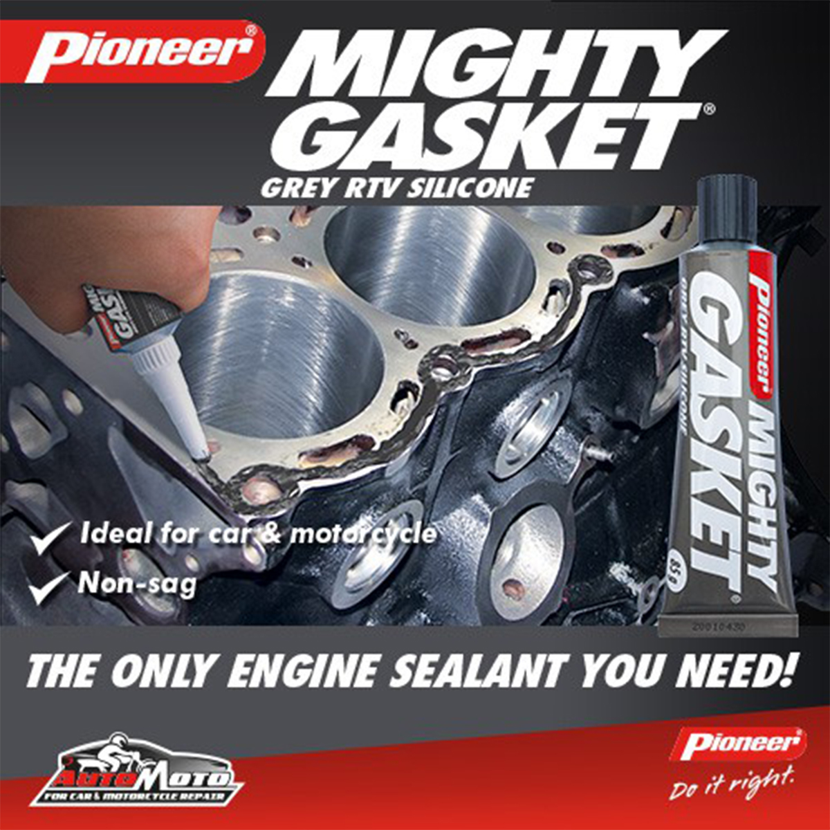 Pioneer Mighty Gasket Engine Sealant Grey 85g | Shopee Malaysia