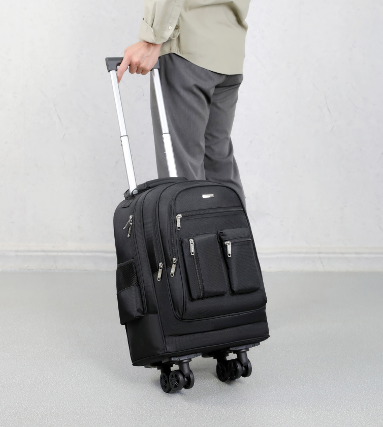 Rolling Backpack 4 Wheels Detachable Travel Backpack Waterproof Laptop ...