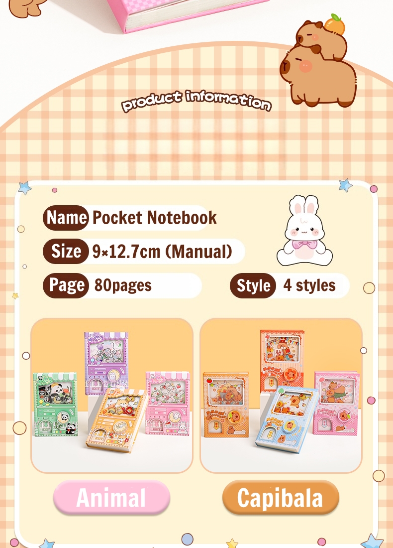 A6 Capybara Gachapon Machine Pocket Notebook Handbook Organizer ...