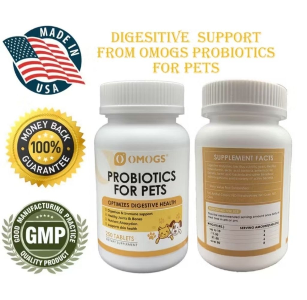 Omogs Probiotics for Pets Dog and Cat | TINGI Tablets Optimizes ...