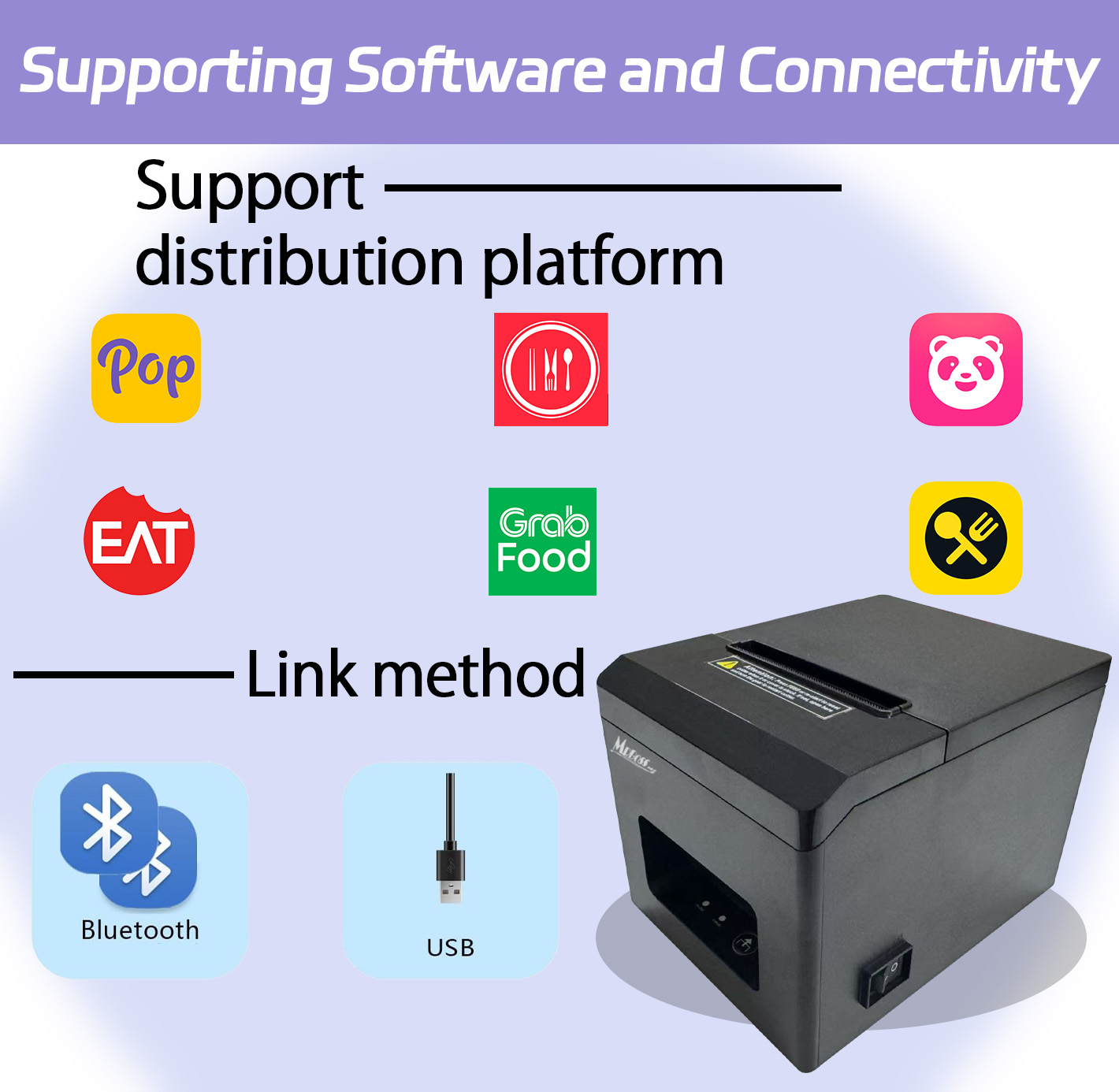 80mm Thermal Receipt Printer Loyverse iOS iPad iPhone AndroidUSB WiFi ...