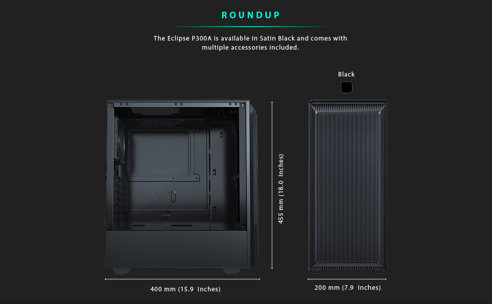 Phanteks Eclipse P300A Air Tempered Glass Mesh ATX Mid Tower PC Case ...