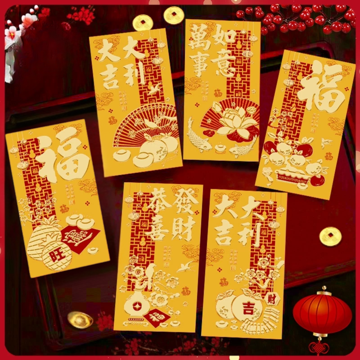 Gold Ang Pao 6pcs per Pack Perfect for New Year, Parties, and Sharing ...