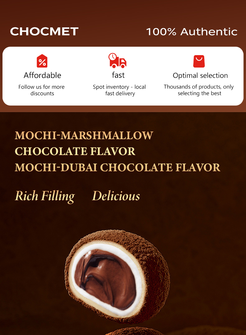 CHOCMET Mochi Balls with Rich Chocolate Lava Powder 150g Chocolate ...