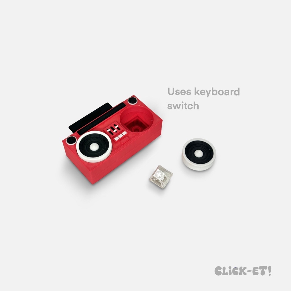 CLICK-ET! Boombox Clicker Keychain by Slycelab 2Buttons 3D Printed Cute ...
