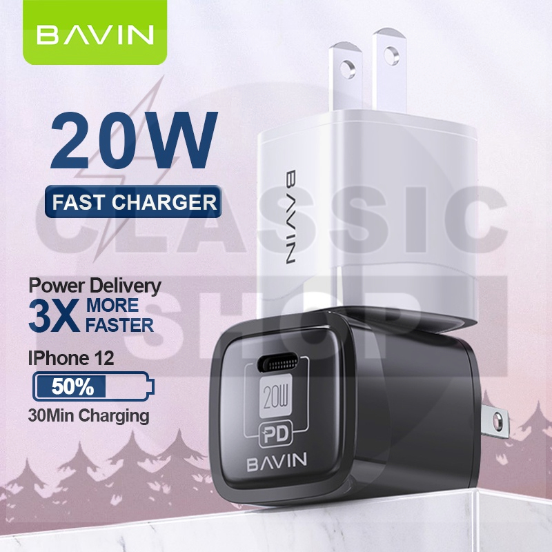 BAVIN PC251 PD 20W Fast Charger Adapter PD Portable Wall Fast Charger ...