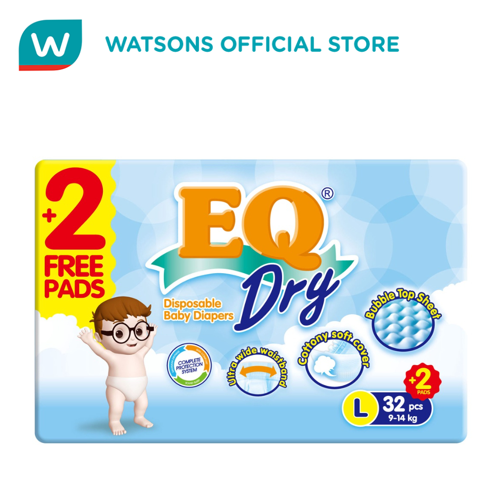 EQ Dry Disposable Baby Diapers L 32s | Shopee Malaysia