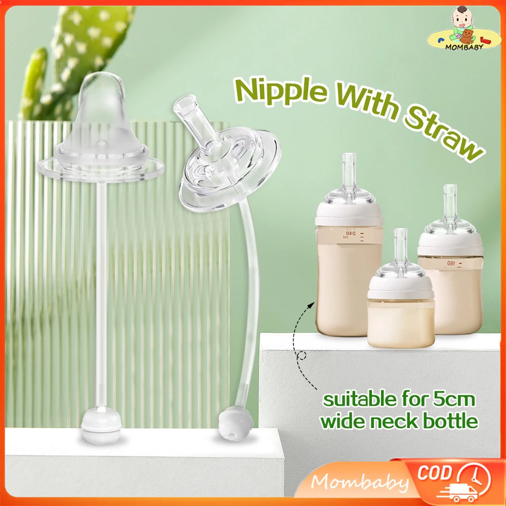 Mombaby Wide Mouth Feeding Bottle Straw Nipple for Baby Bottle Nozzle ...
