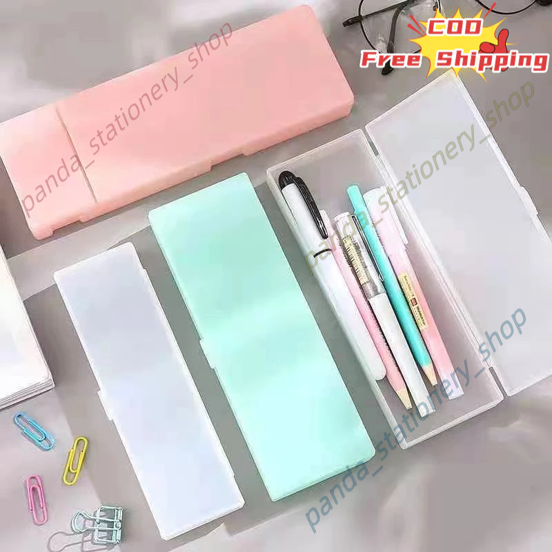 Transparent plastic large capacity pen box Pen box School supplies ...