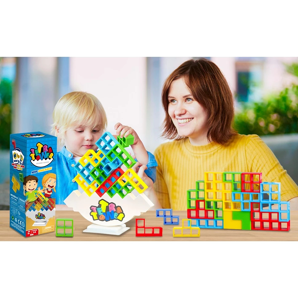 Tetra Tower Game Tetris Balance Toy Stacking Block Stack Assembly ...
