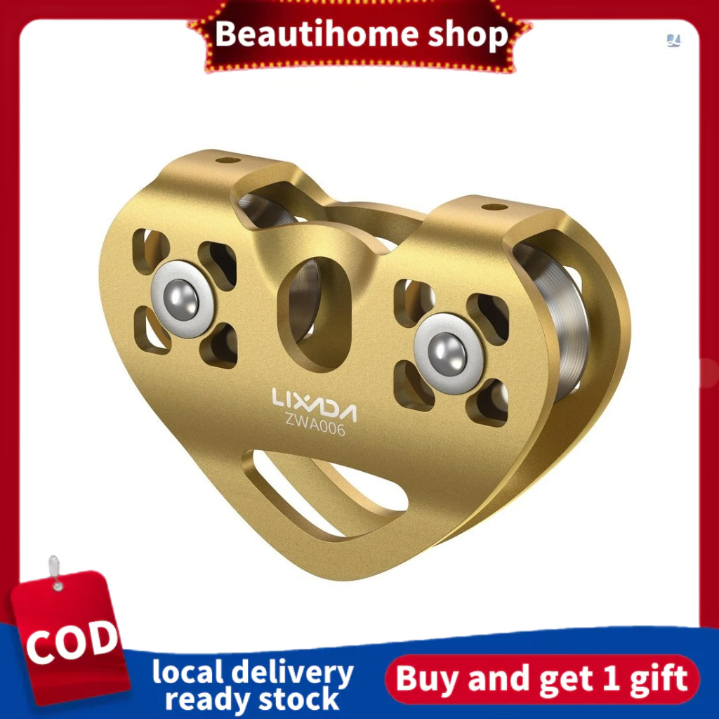 Lixada 30kN Cable Trolley Pulley with Ball Bearing Climbing Caving ...