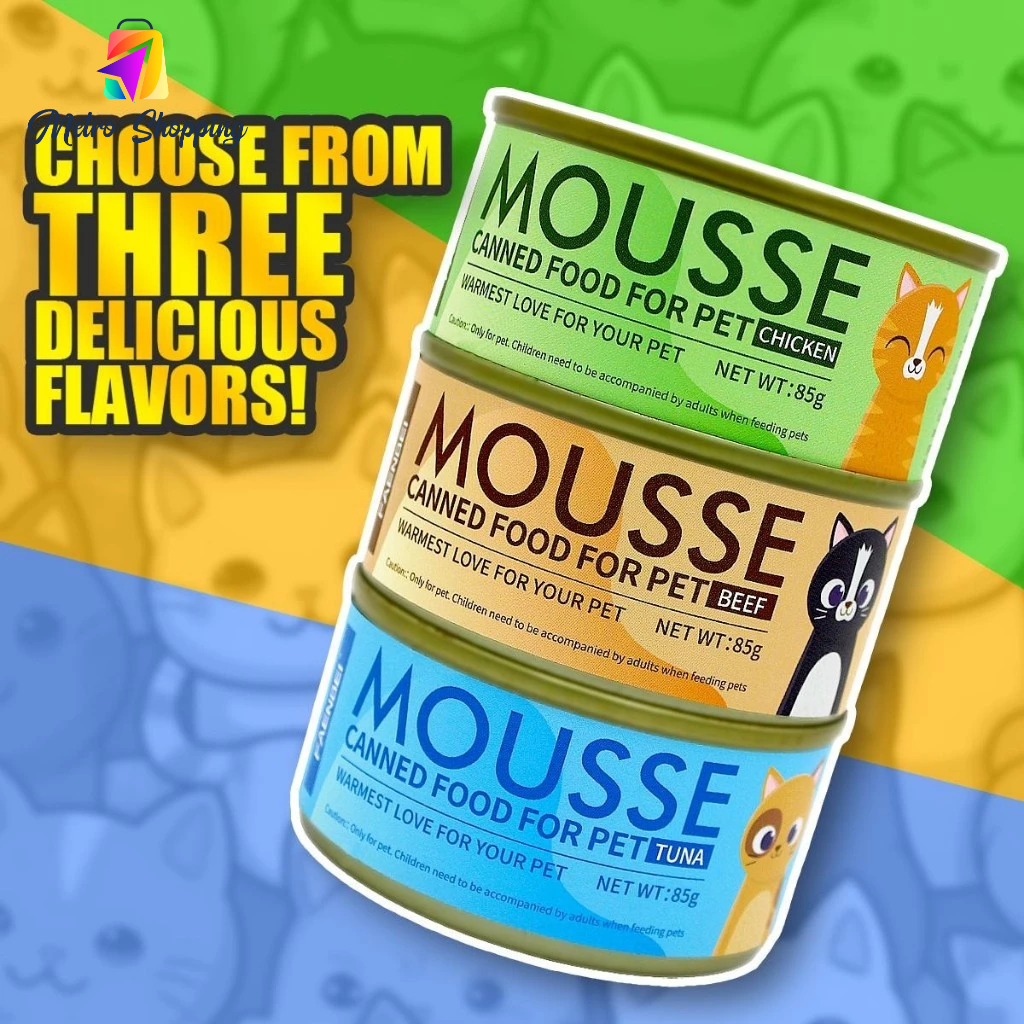 Delicious Mousse Can Cat Food: High Protein & Low Fat in Chicken, Beef ...
