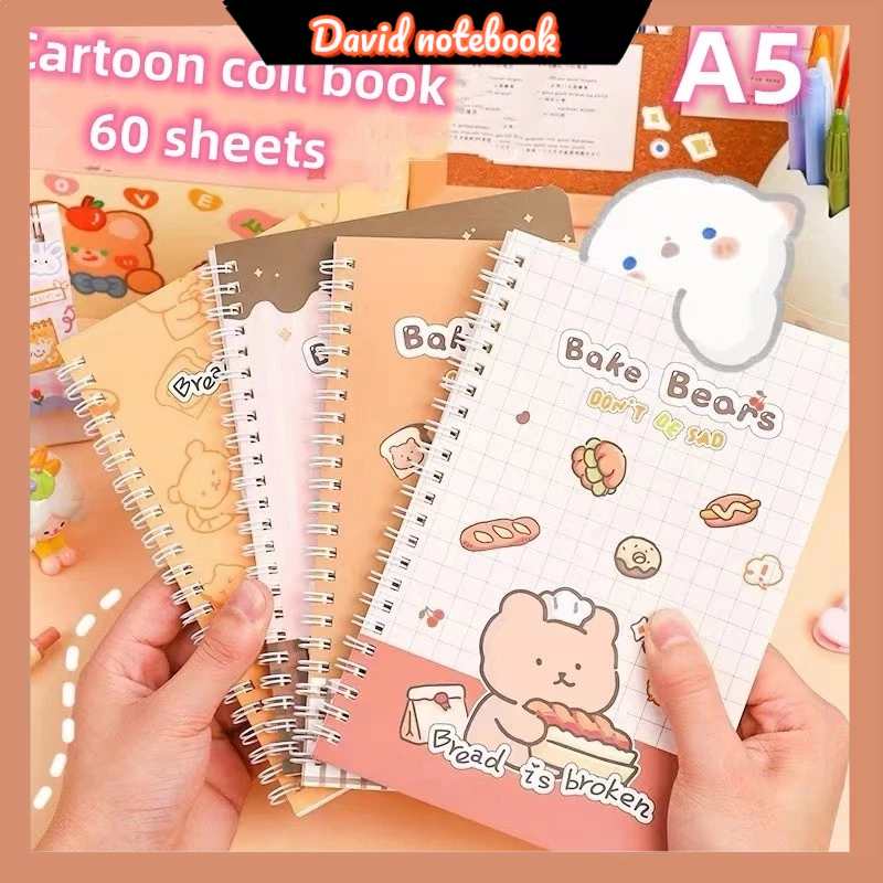 A5 Cartoon Coil Notebook Spiral Landscape Aesthetic Notepad Student ...