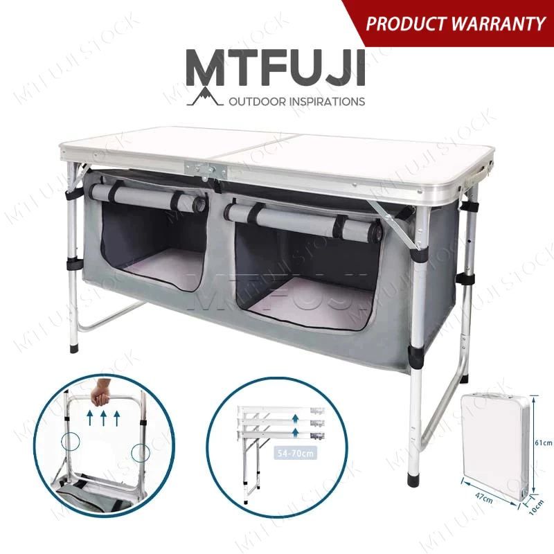 Mt.Fuji Folding Aluminum Table With Tablecloth Pocket (Storable ...