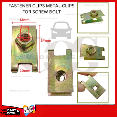 COS 6mm Car License Plate Fastener Buckle Metal Screw Nut Clips ...