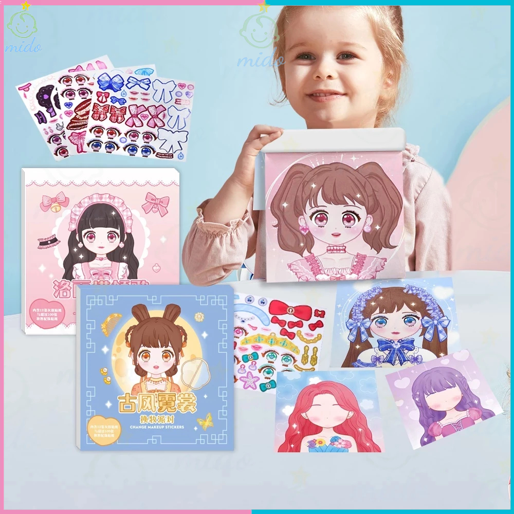 MD Fashionista Make A Face Sticker Book Funny Dress Up Sticker Paper ...
