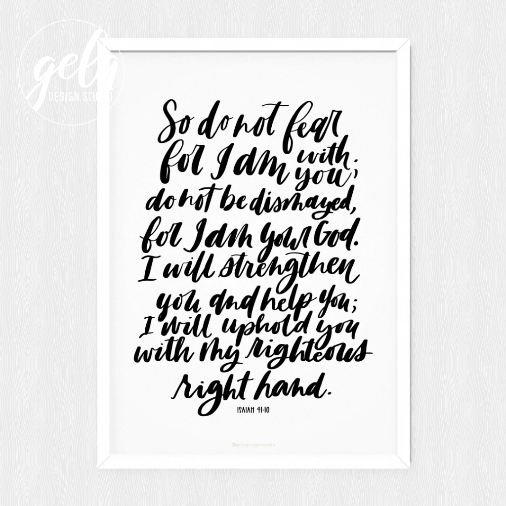 So Do Not Fear | Handwritten Wall Art Print | Calligraphy Poster ...