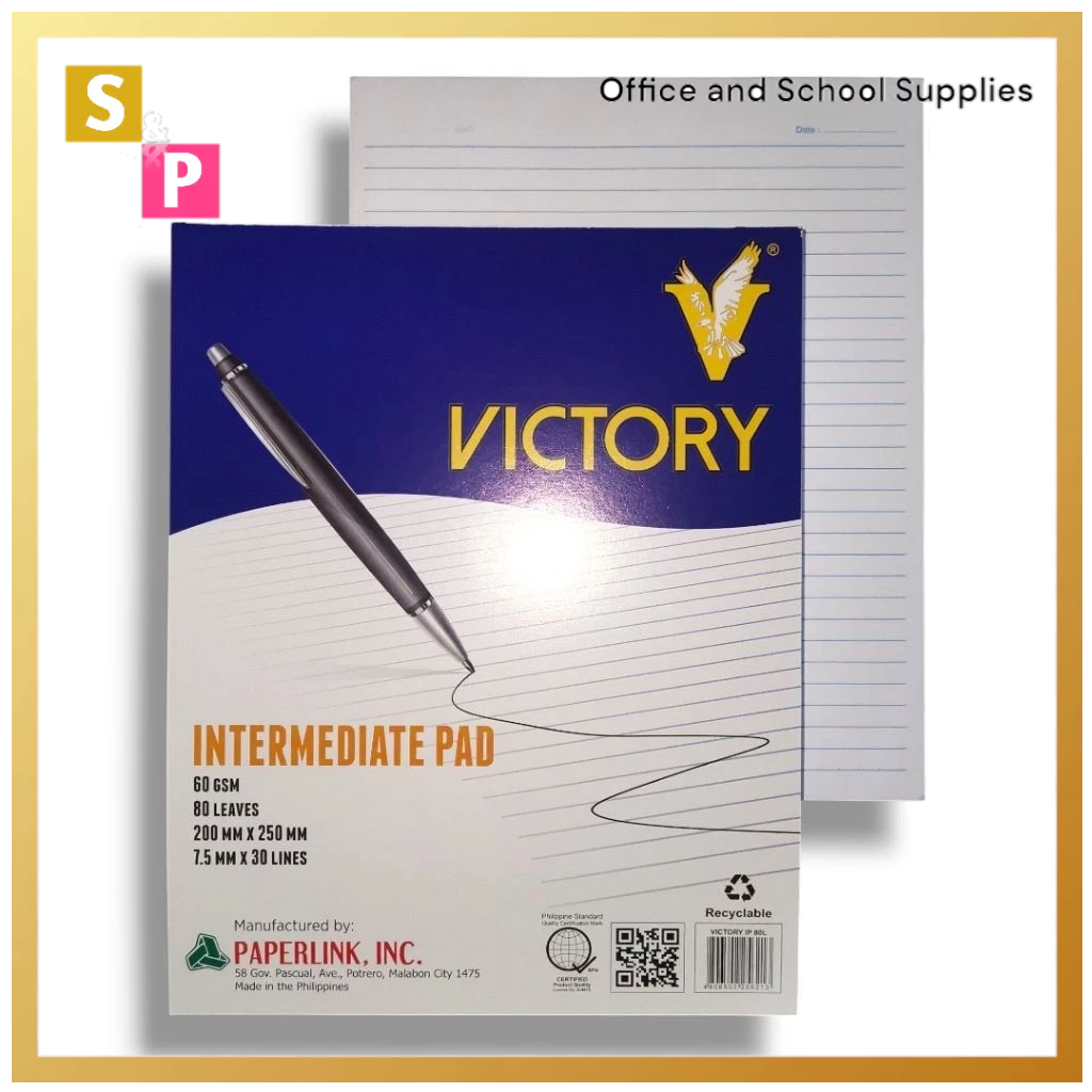 VICTORY 1 whole Intermediate Pad Paper 80 lvs (Sold per Pad) | Shopee ...