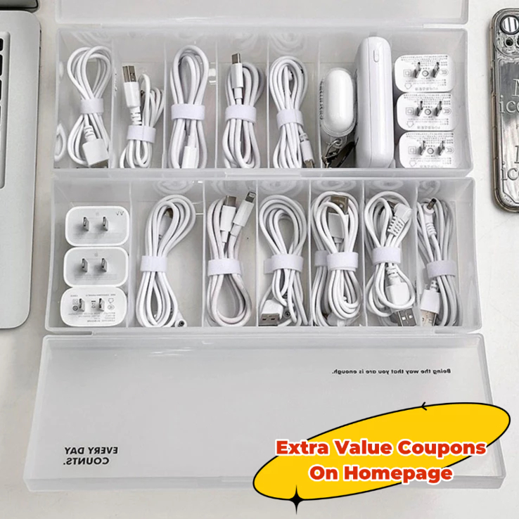 Desktop Cable Management Box Flip-top Dustproof Charger Holder ...