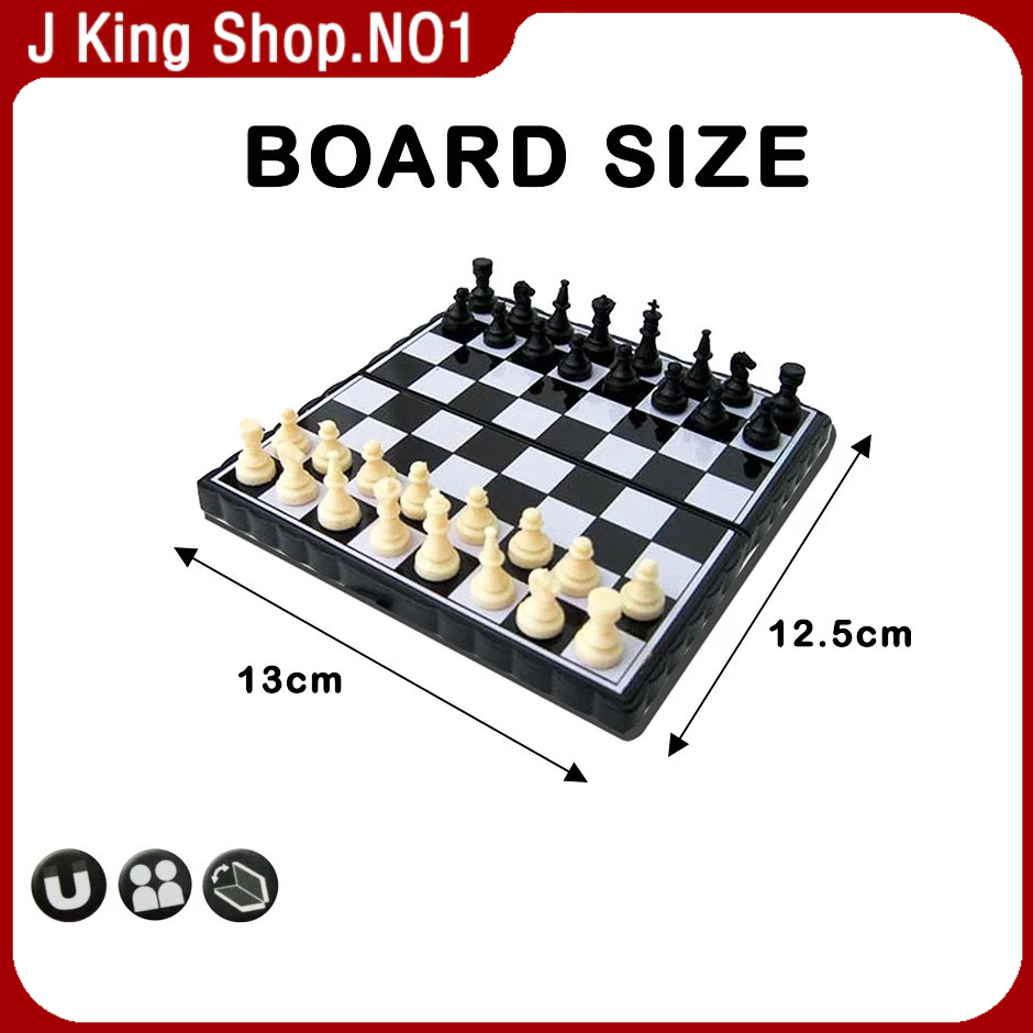 J King Foldable Chess Board Mini Size Magnetic Chess Set Travel ...