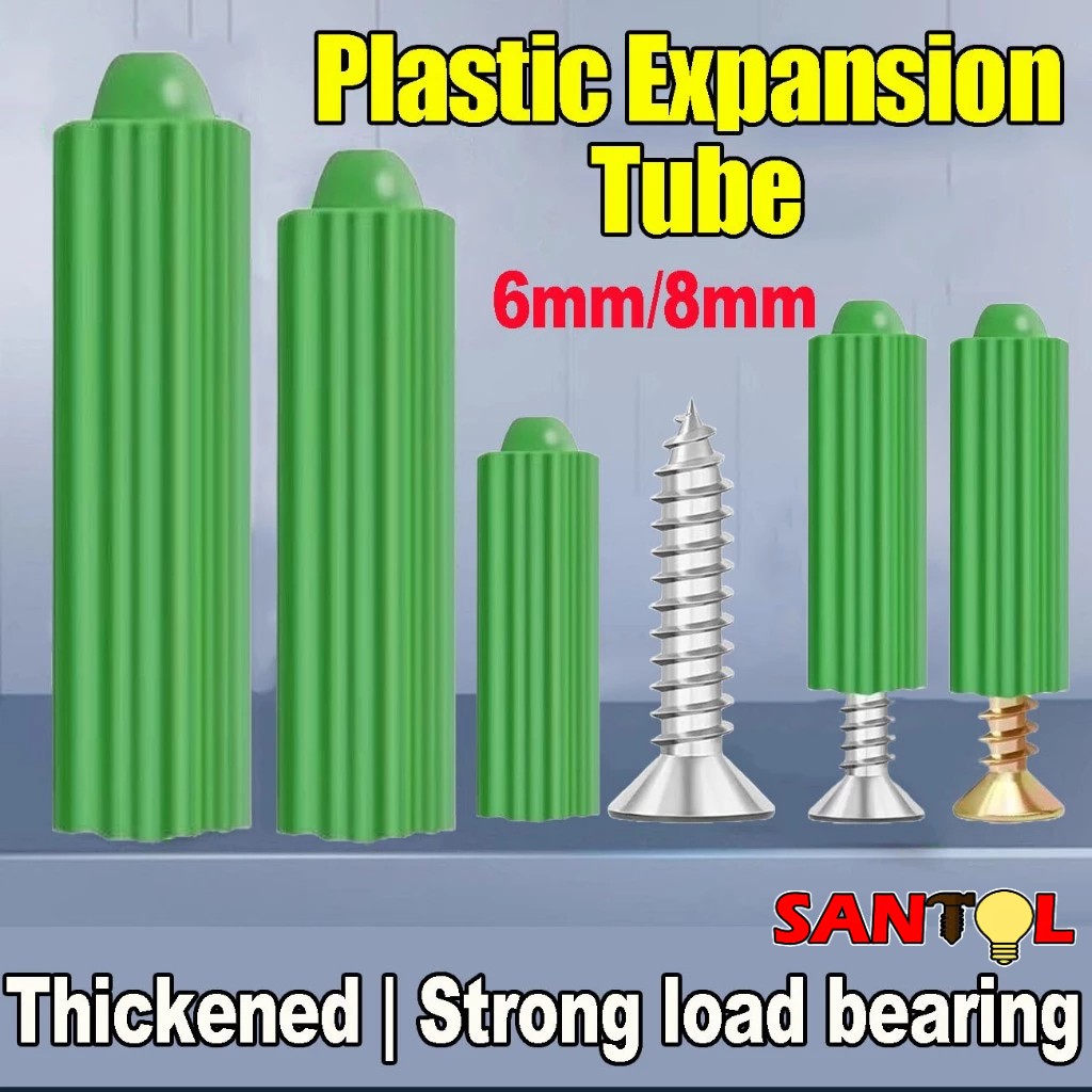 Ribbed Plastic Expansion Anchor Wall Pipe Tube Plugs for Concrete Tile ...