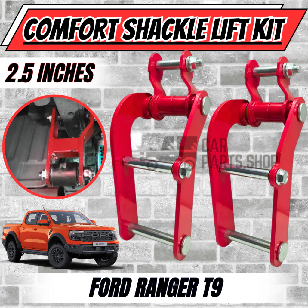 OAPC FORD RANGER T9 COMFORT SHACKLE 2.5INCH LIFT KIT SET RED (11733 ...