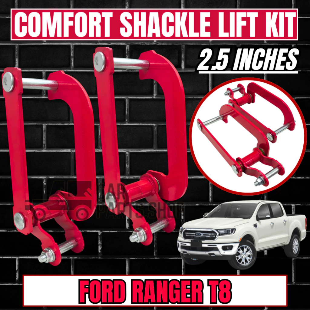 OAPC FORD RANGER T8 COMFORT SHACKLE 2.5INCH LIFT KIT SET RED (11732 ...