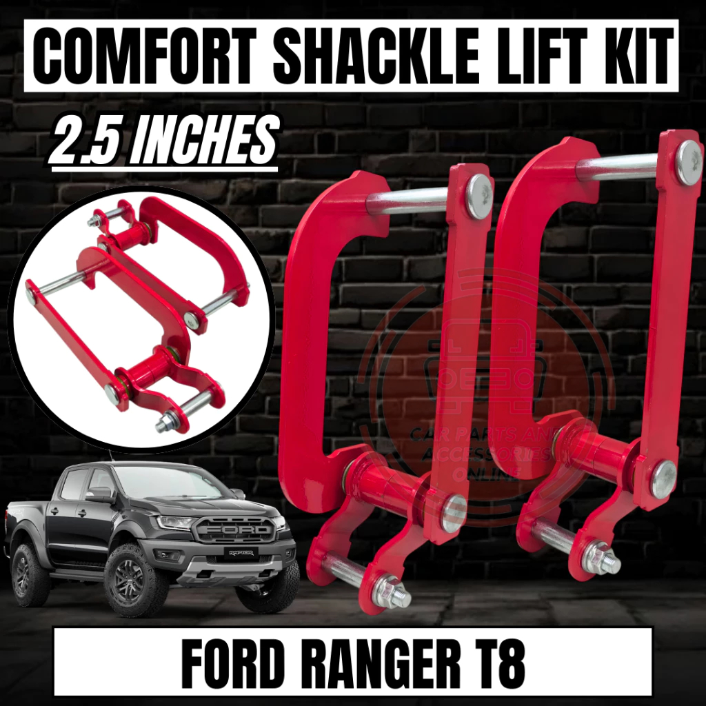 CPAO FORD RANGER T8 COMFORT SHACKLE 2.5INCH LIFT KIT SET RED (11732 ...