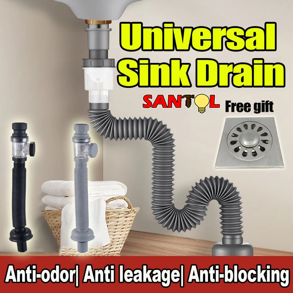 Universal Flexible Kitchen Basin Strainer Sink Extension Hose Pipe ...