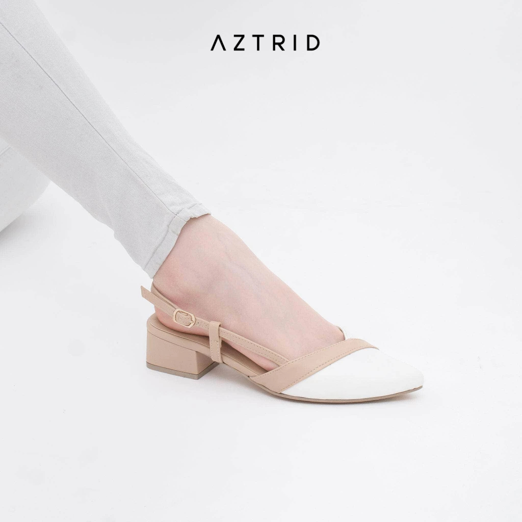 Aztrid Cosmo 1 inch Women Pointed Slingback Block Heels | Shopee Malaysia